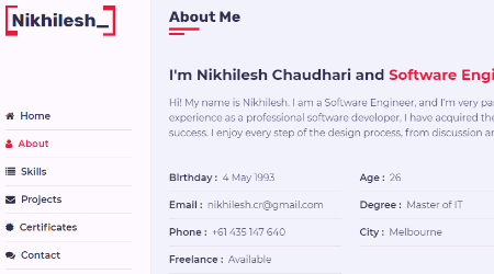 Nikhilesh Chaudhari Portfolio